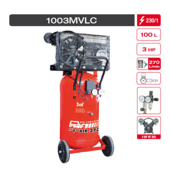 Compresseur 100L 3cv Vertical Moteur en V | Oil Shop Gilly